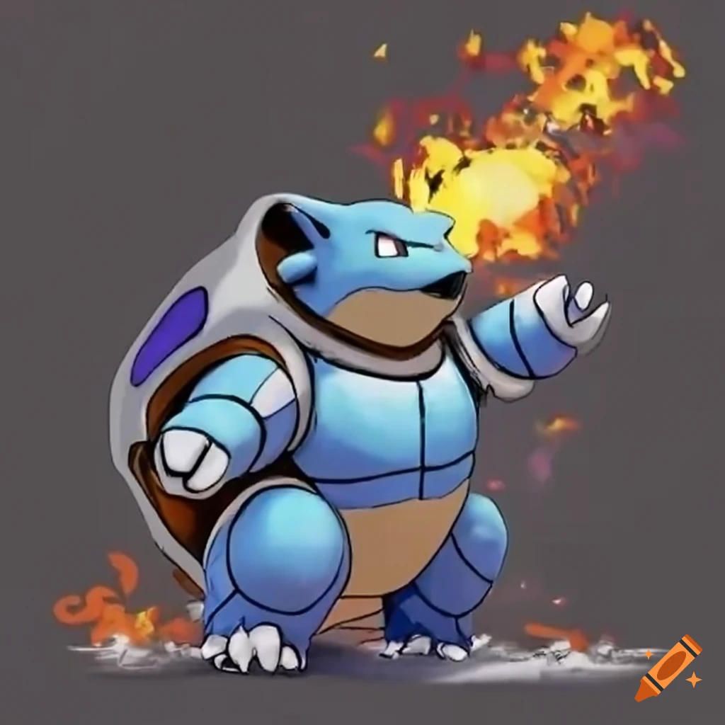 Blastoise pokemon exploding on Craiyon
