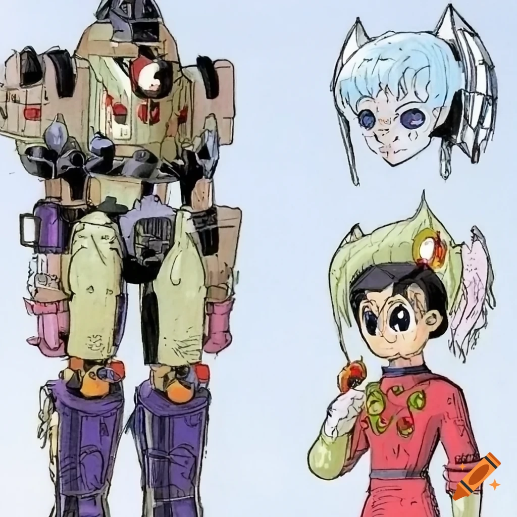 Exosquad art inspired by Alan Aldridge and Osamu Tezuka on Craiyon