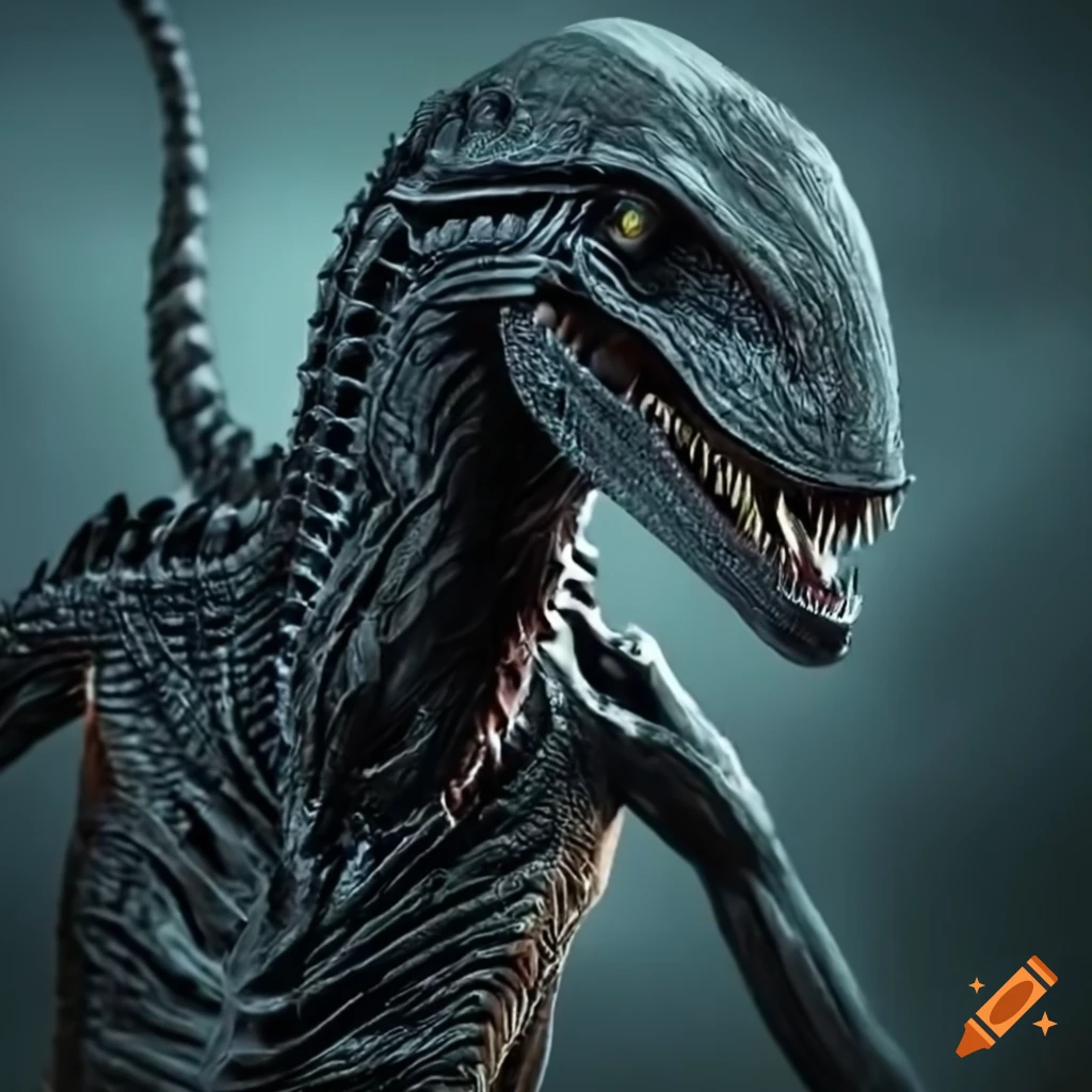 Velociraptor xenomorph on Craiyon