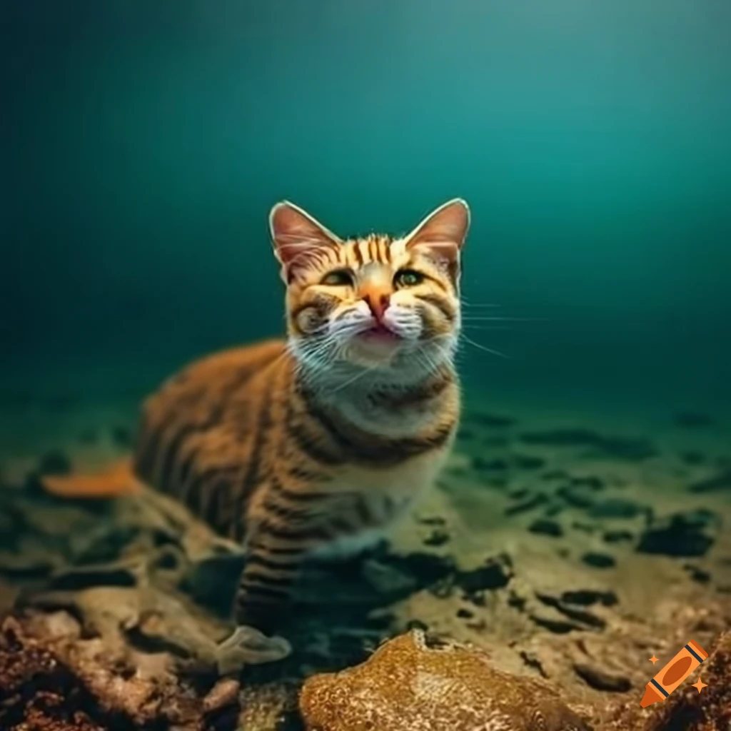 Cat in the sea on Craiyon