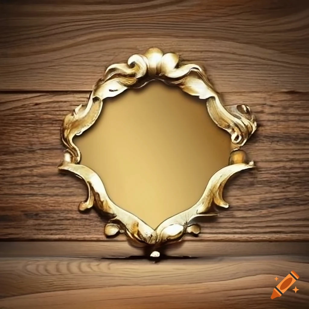 Golden rustic wood label on Craiyon