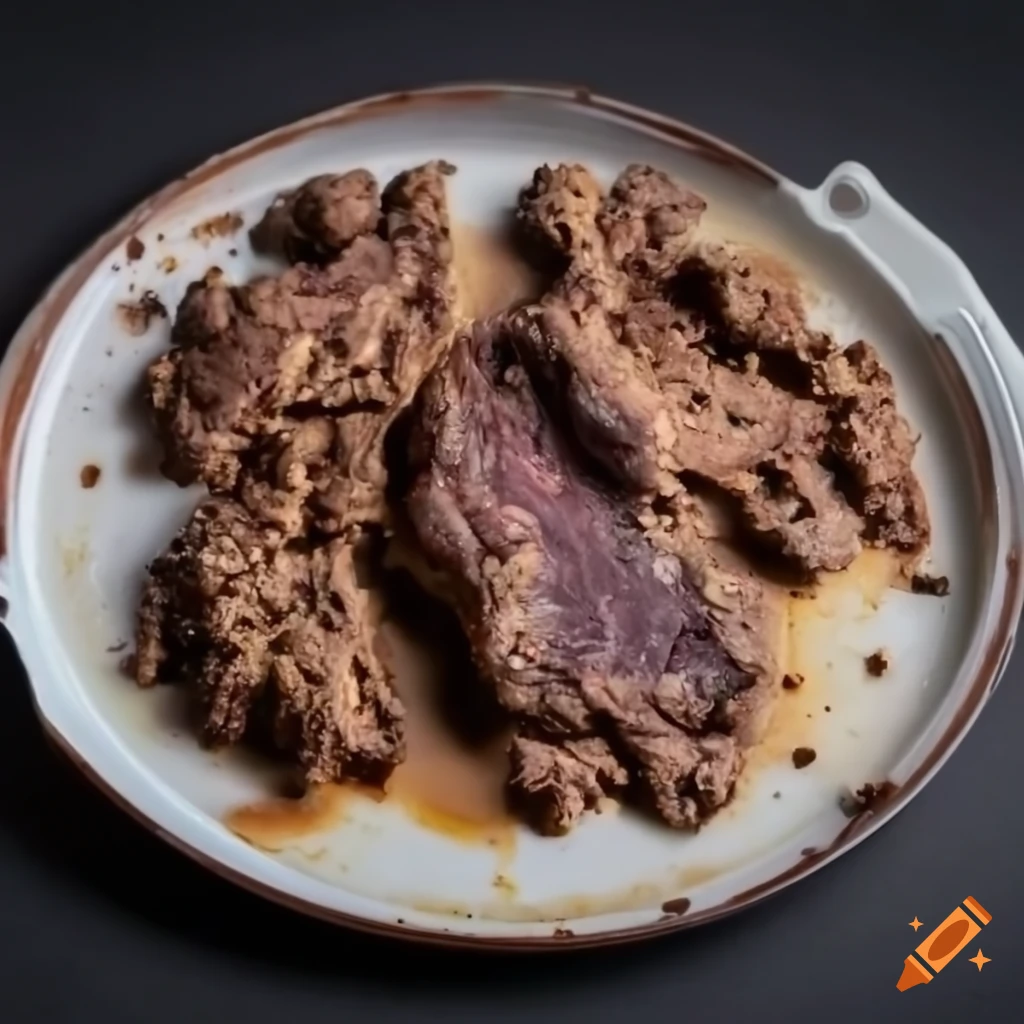 Crunchy vegan food with mould and rotting meat on Craiyon