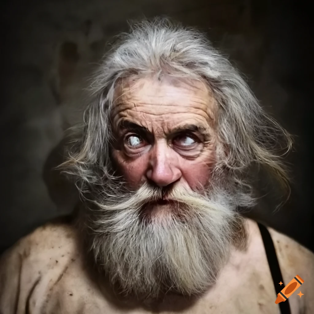 Middle aged man with angry expression in medieval setting on Craiyon