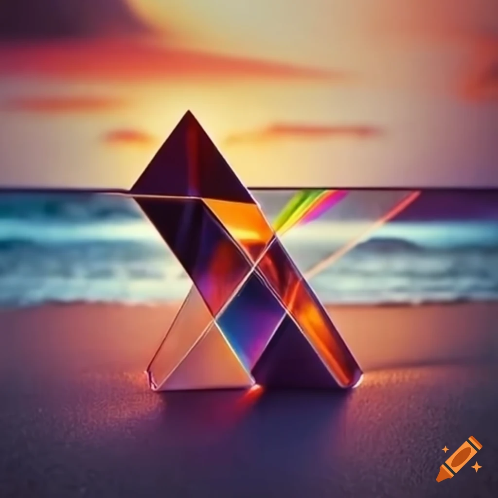 Pink Floyd prism with guitars on a beach on Craiyon