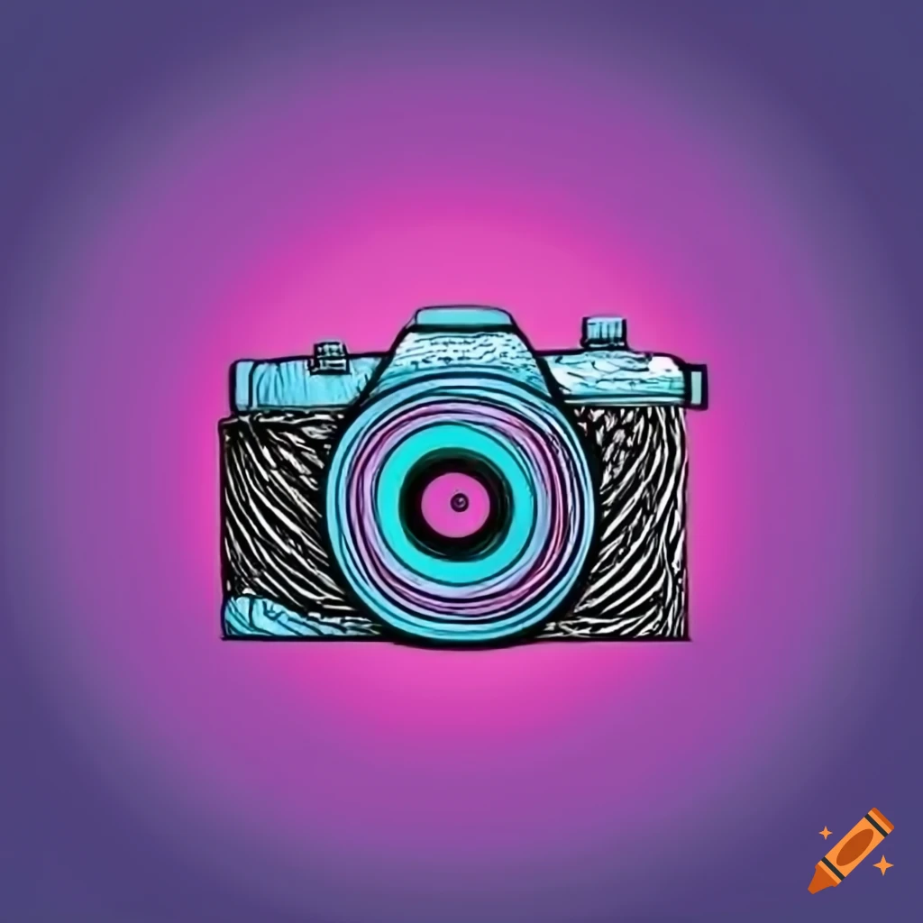 Camera graphic with spirals on Craiyon