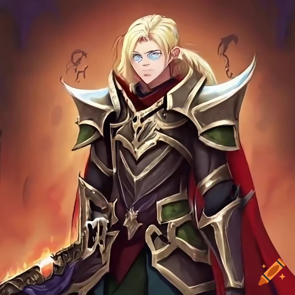 Male high elf paladin necromancer in royal commander army attire on Craiyon