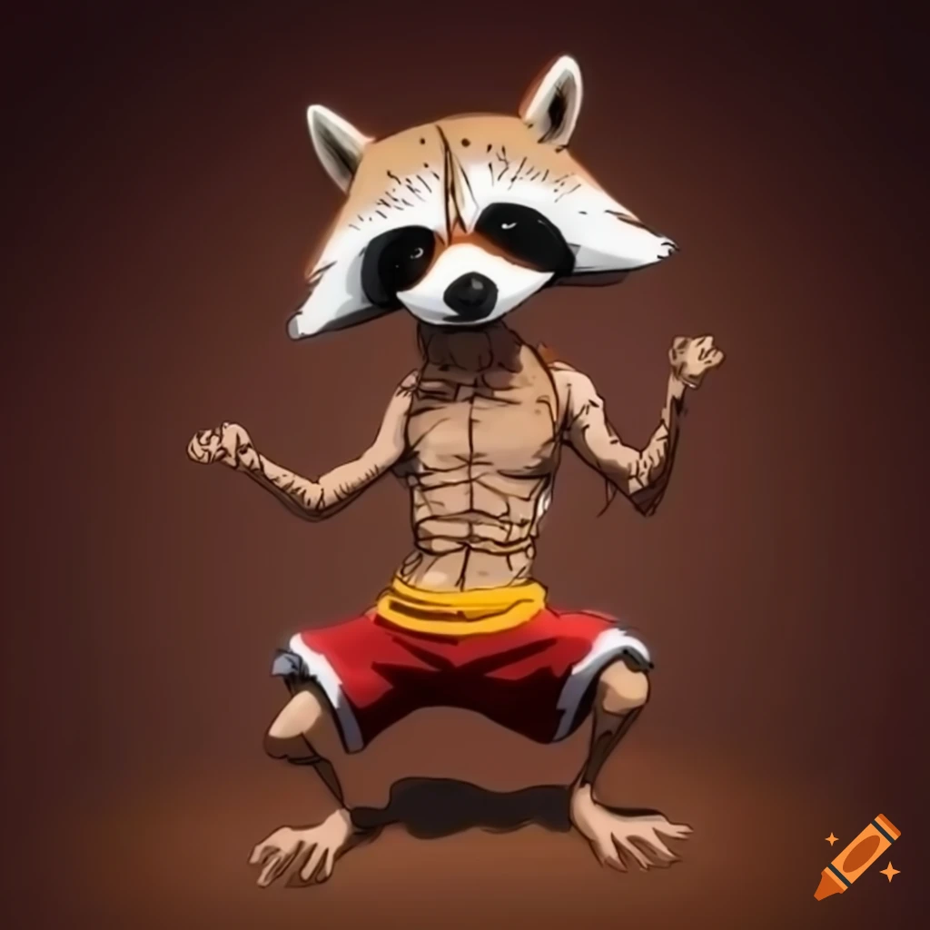 Luffy portrayed as a raccoon on Craiyon