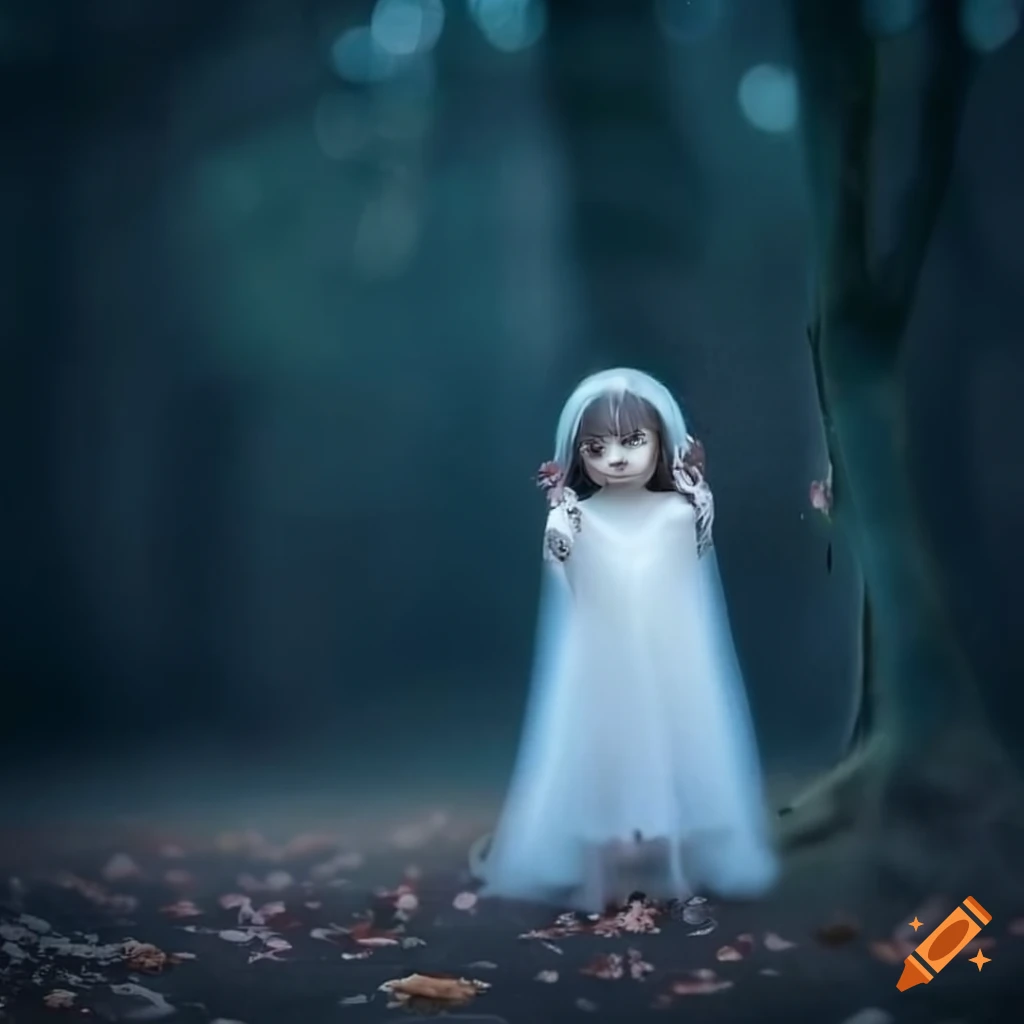 Enchanting depiction of a gentle and cute ghost girl on Craiyon