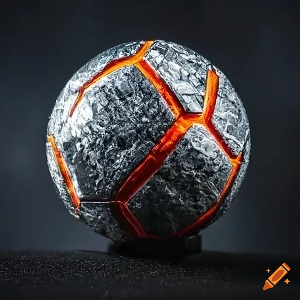 Soccer ball made of meteorite material on Craiyon