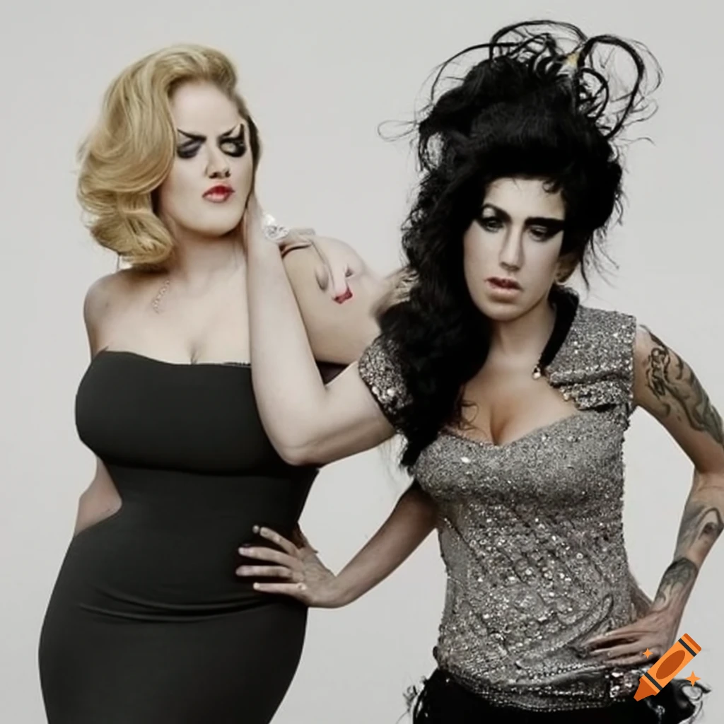 Iconic duo adele and amy winehouse in a 2008 photo on Craiyon