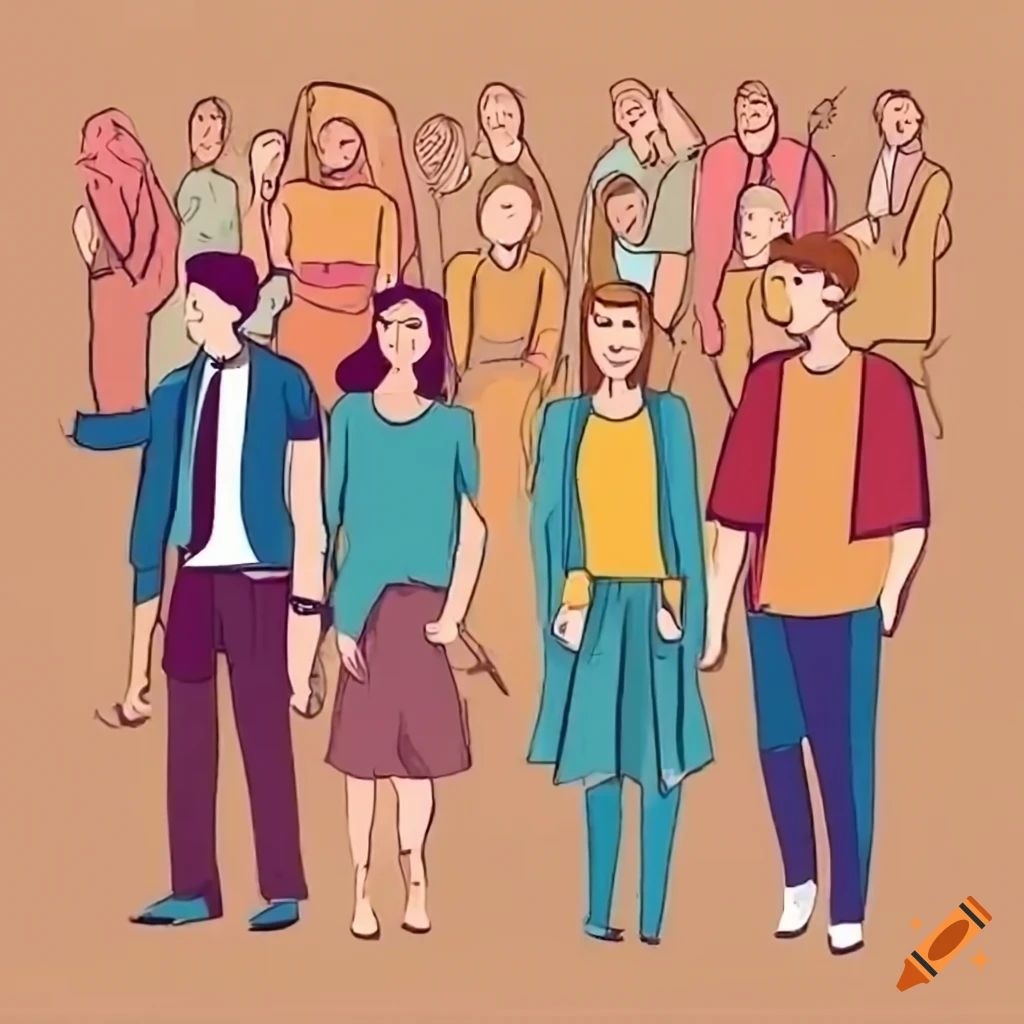 Happy people looking left on Craiyon