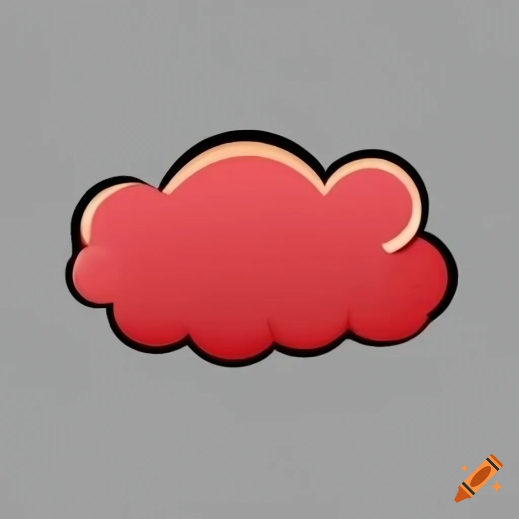 Nube enojada de color rojo animada en formato PNG sin fondo on Craiyon