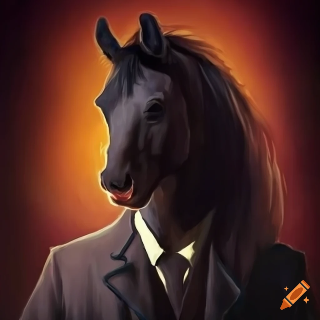 Imaginary portrait of a horse-man scientist named jonny with a lab coat ...