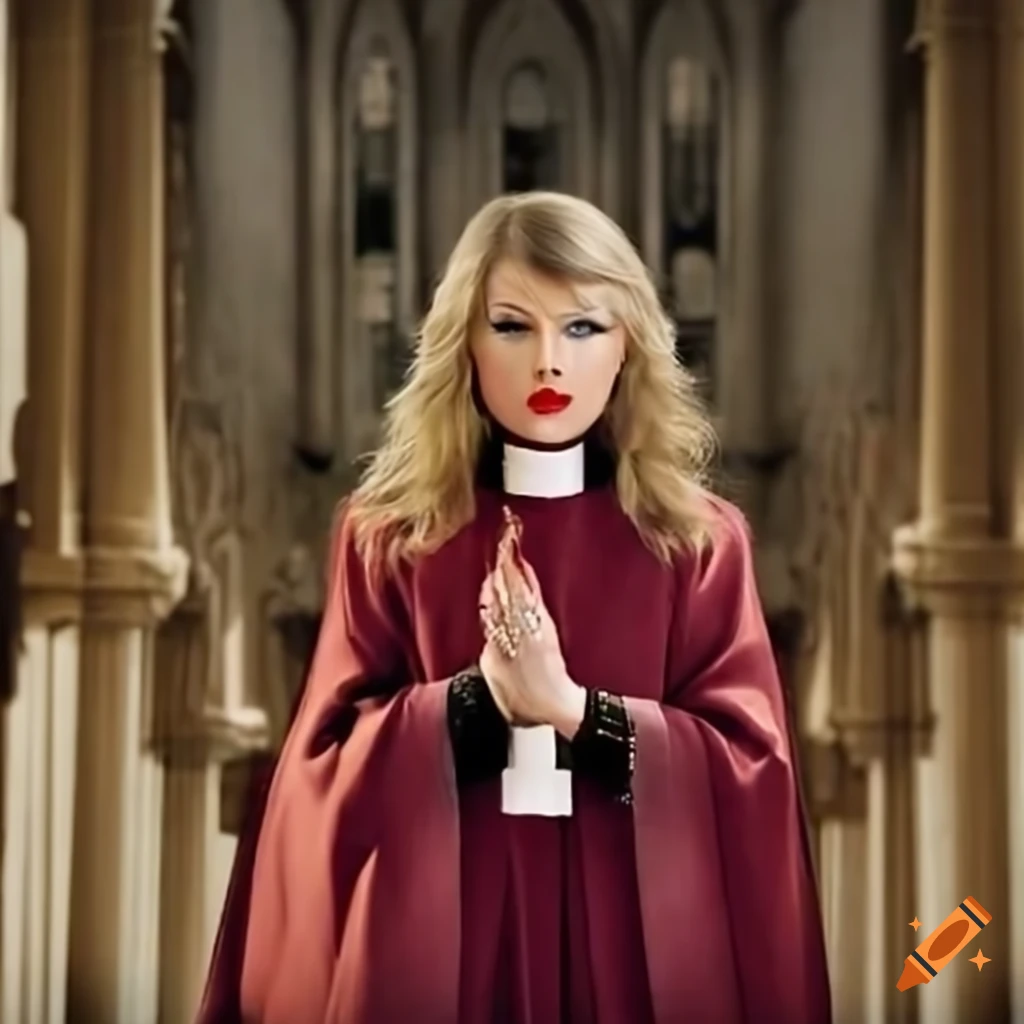 Taylor swift dressed as a priest on Craiyon