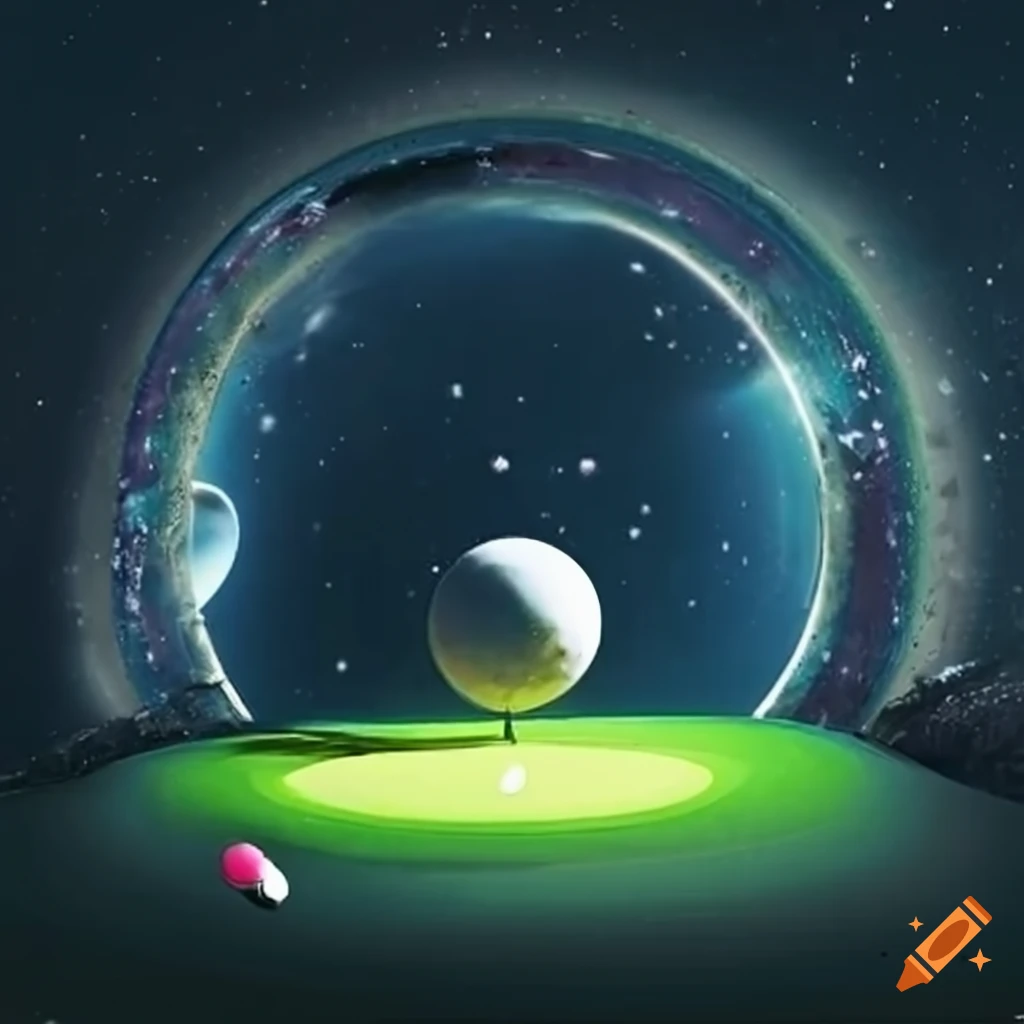 Golf game in outer space on Craiyon