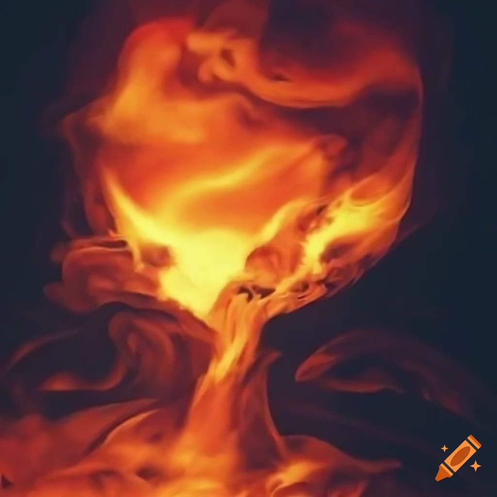 Horizontal explosion in profile drawn realistically on Craiyon