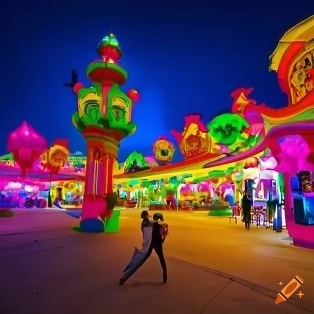 Colorful MLP Decor park captured by CCTV on Craiyon