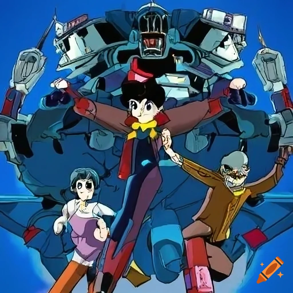 Exosquad art inspired by alan aldridge and osamu tezuka on Craiyon