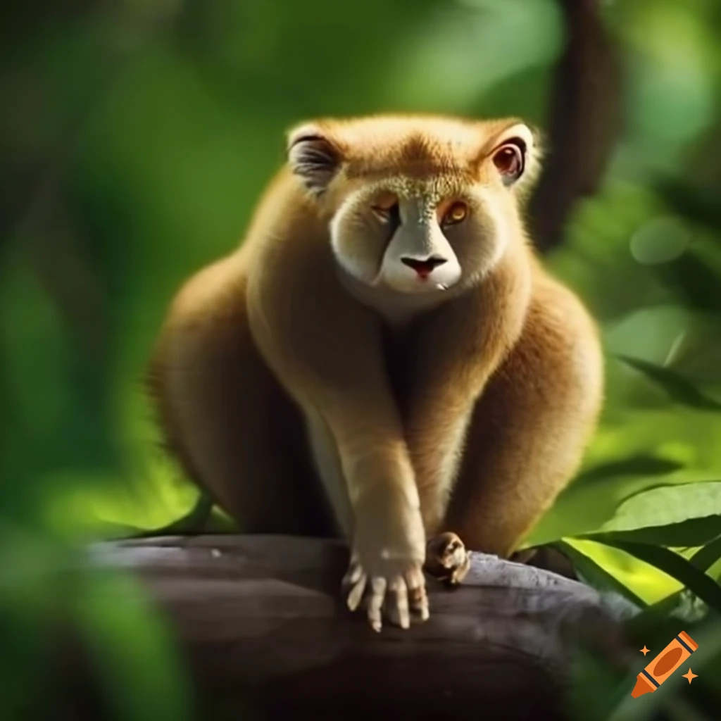 Formidable jungle with wild animals on Craiyon