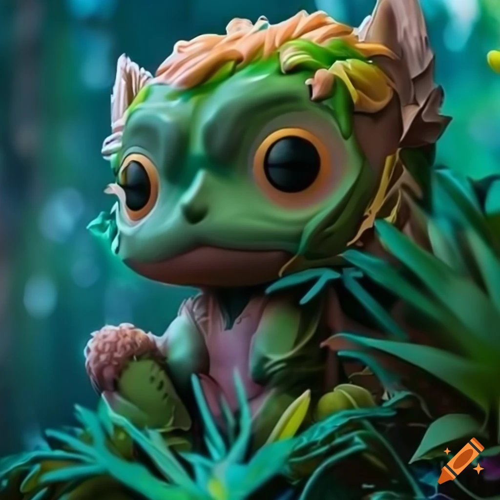 Spring foliage guardian in funko pop style on epic canvas on Craiyon