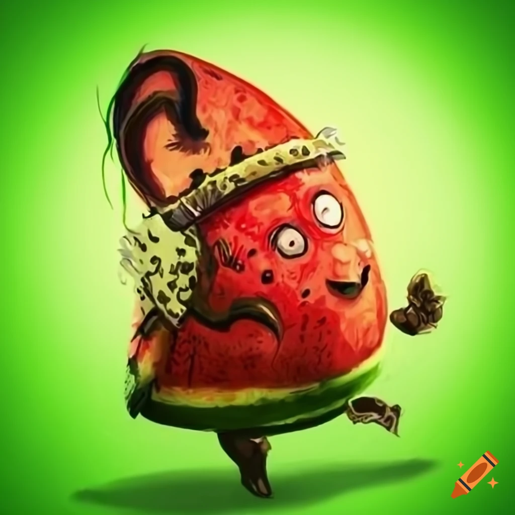 Watermelon warrior on Craiyon