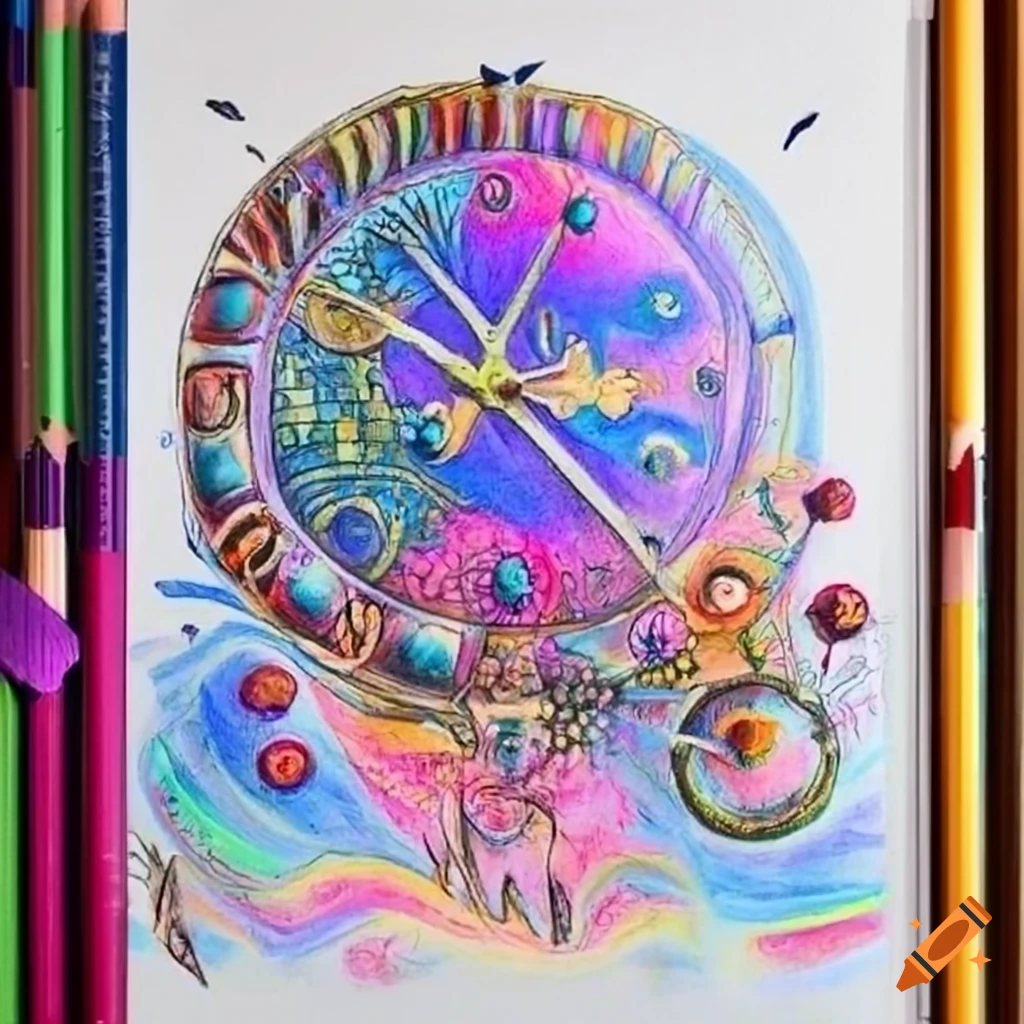 Surrealistic garden with clock-flowers symbolizing uniqueness on Craiyon