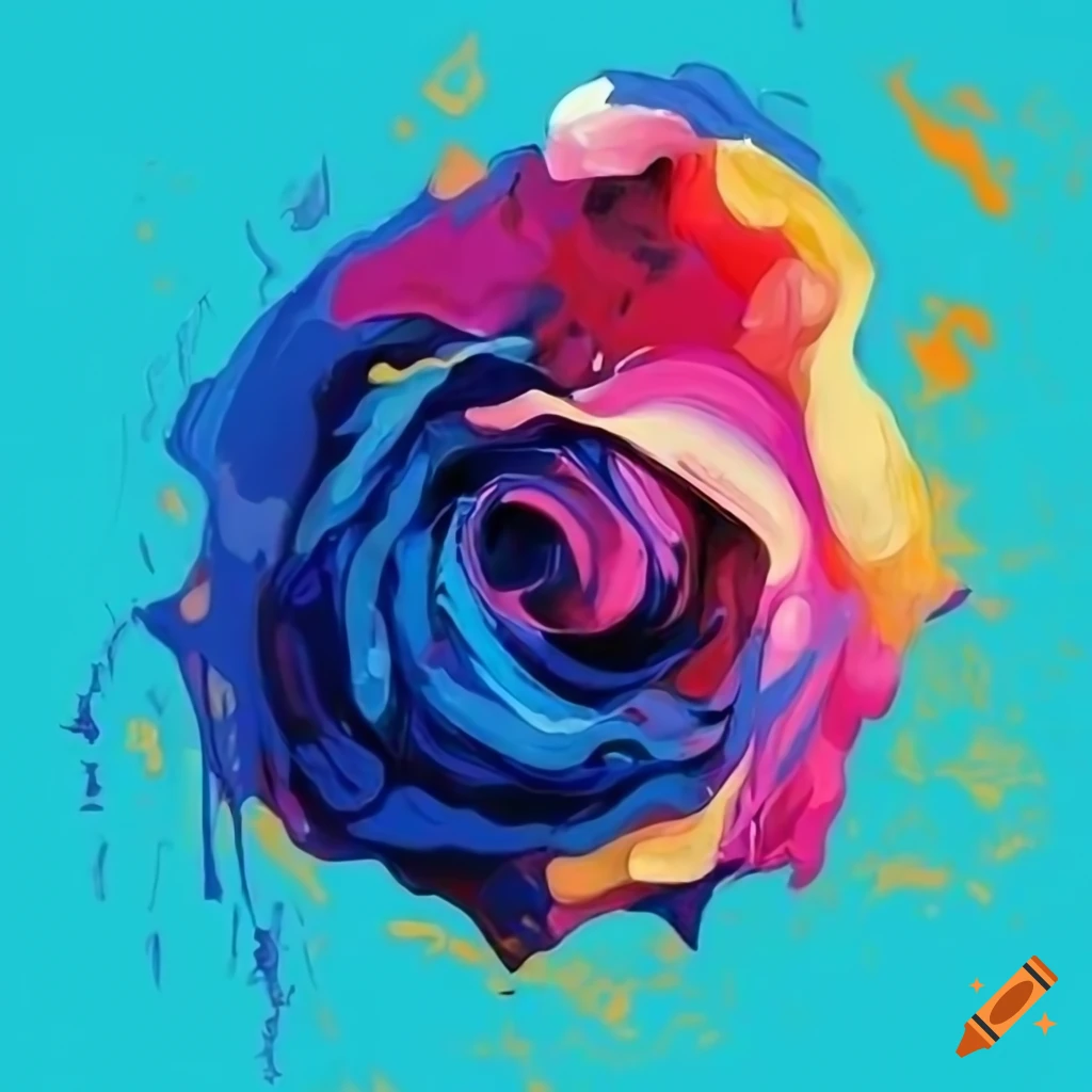 Abstract blue and pink rap image with predominant blue tones on Craiyon