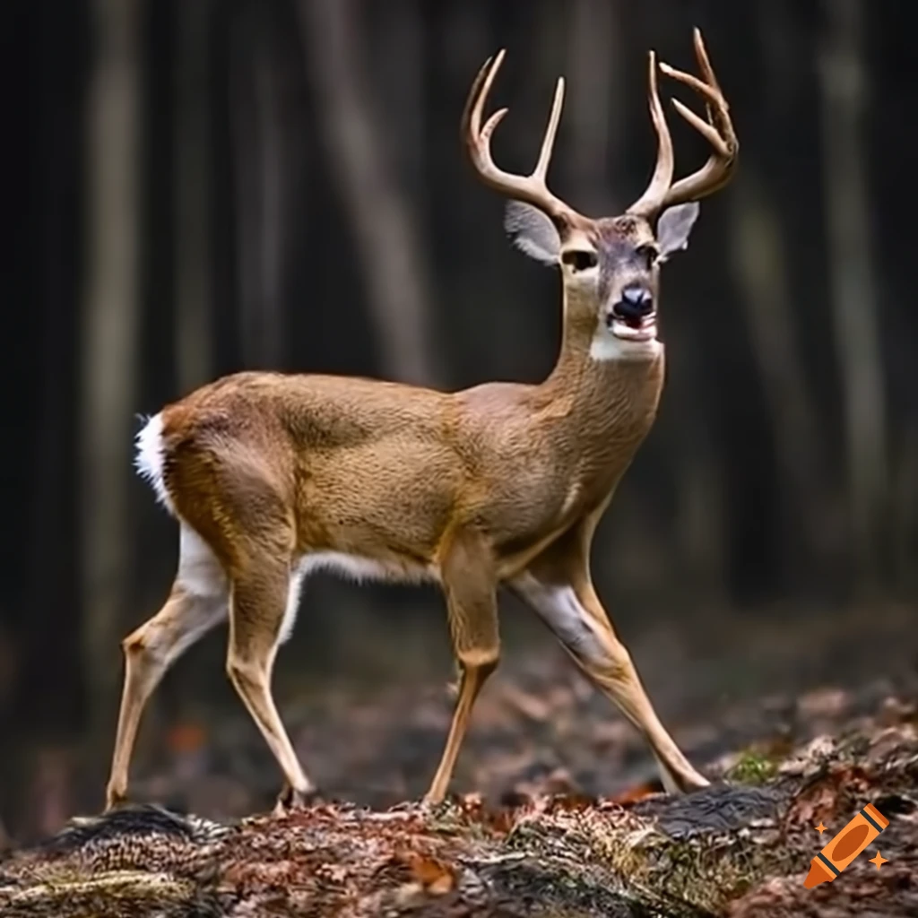 Full body shot of a deer on Craiyon