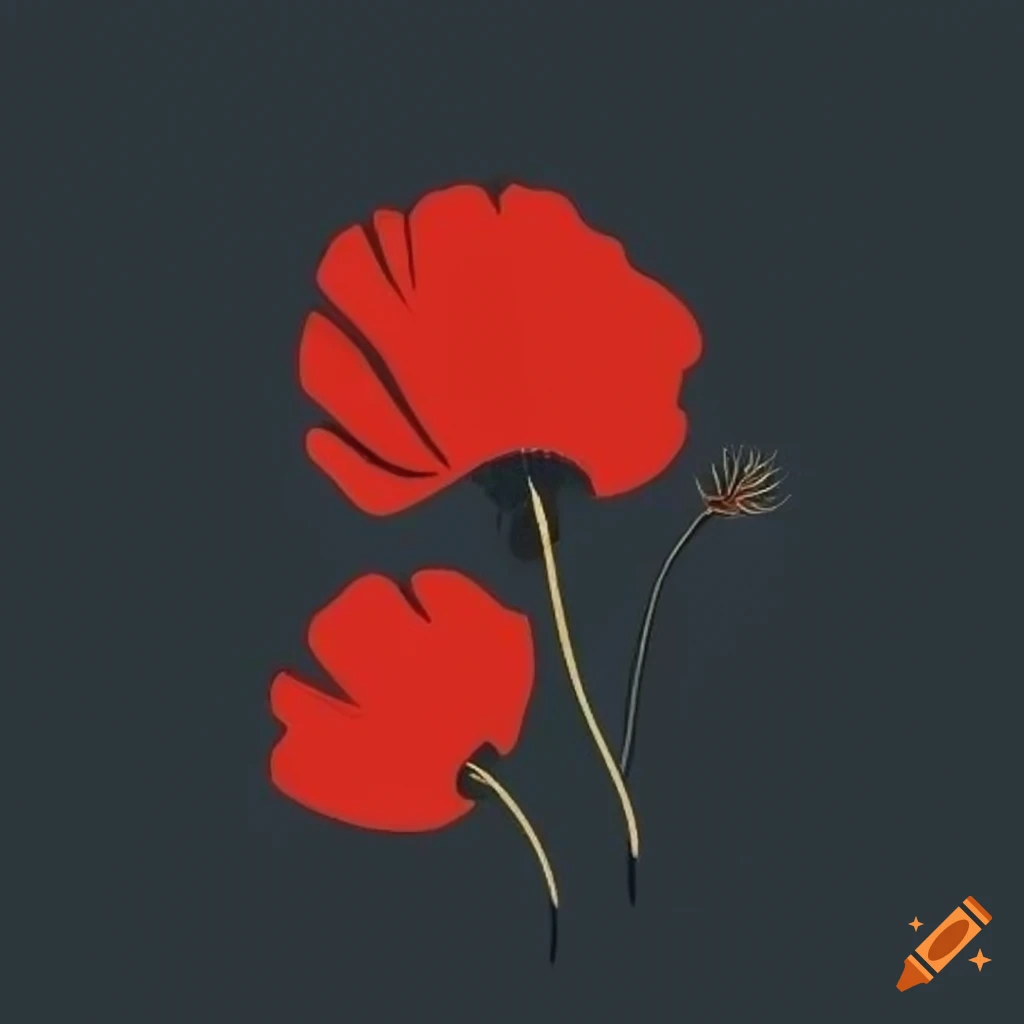 Poppy minimalist symbol on Craiyon