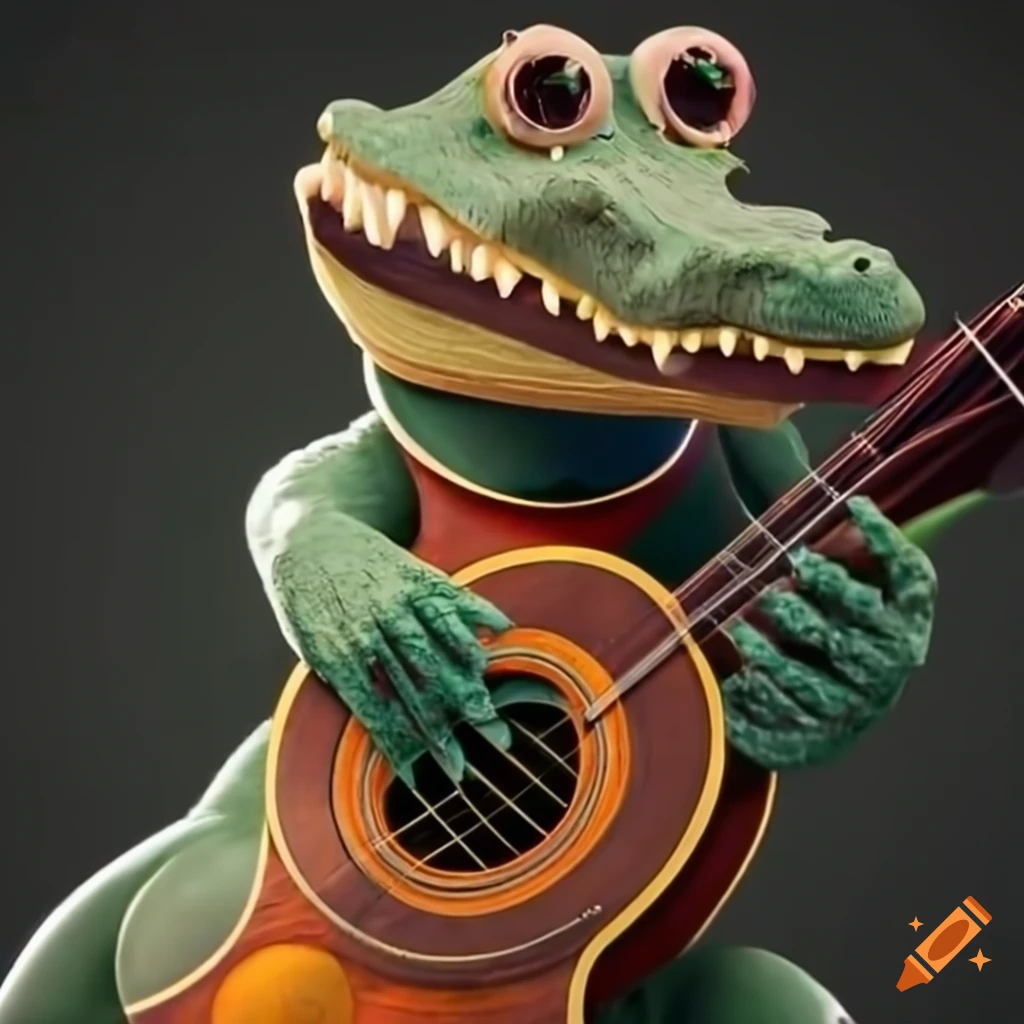 Alligator playing ukulele on Craiyon
