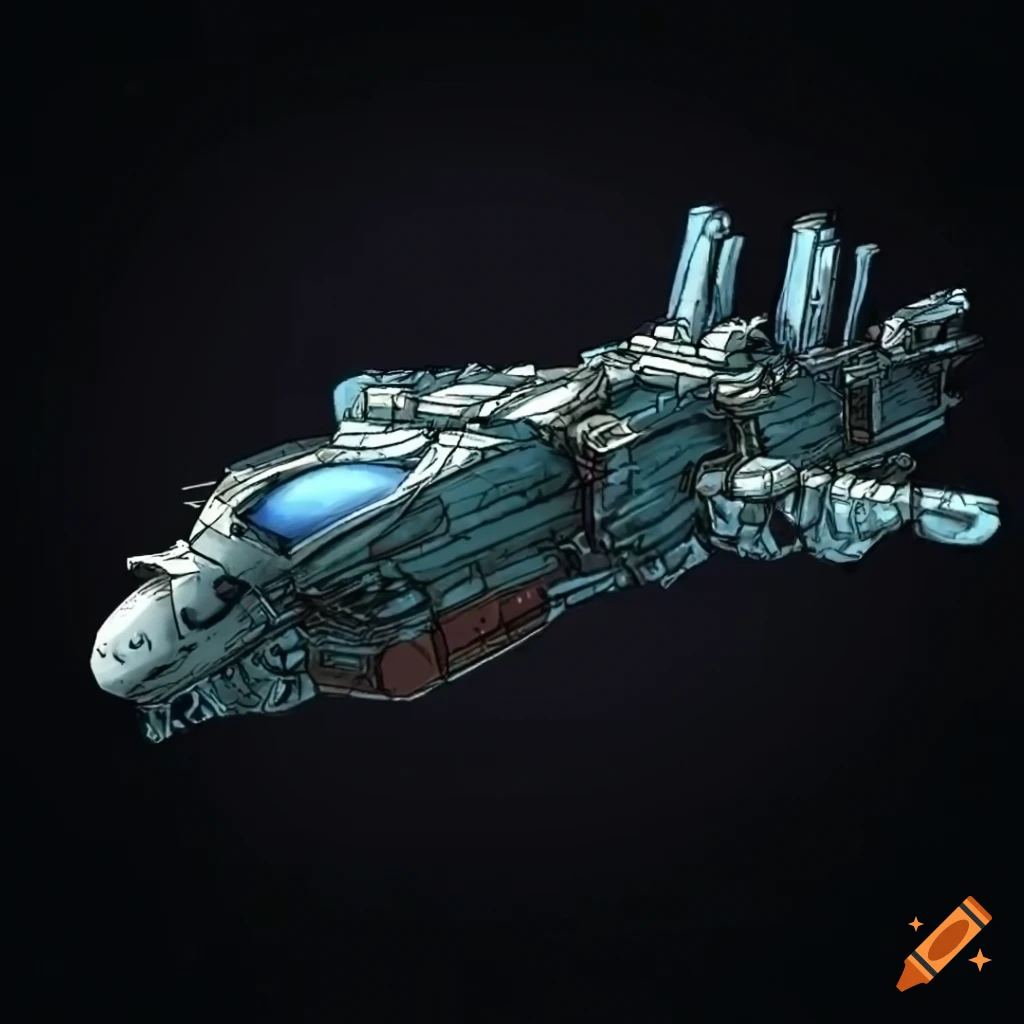 Ftl spaceship in space on Craiyon