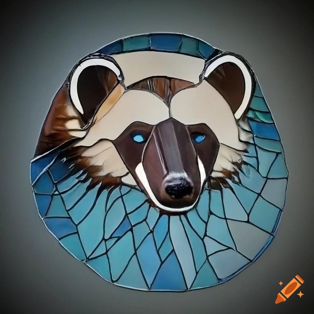 Stained glass depiction of a wolverine on Craiyon