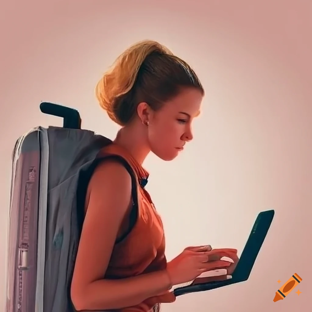 Person working while traveling on Craiyon