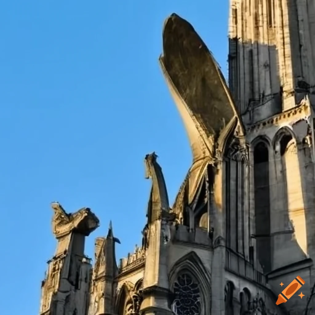 Gargoyle of notre dame on fire on Craiyon
