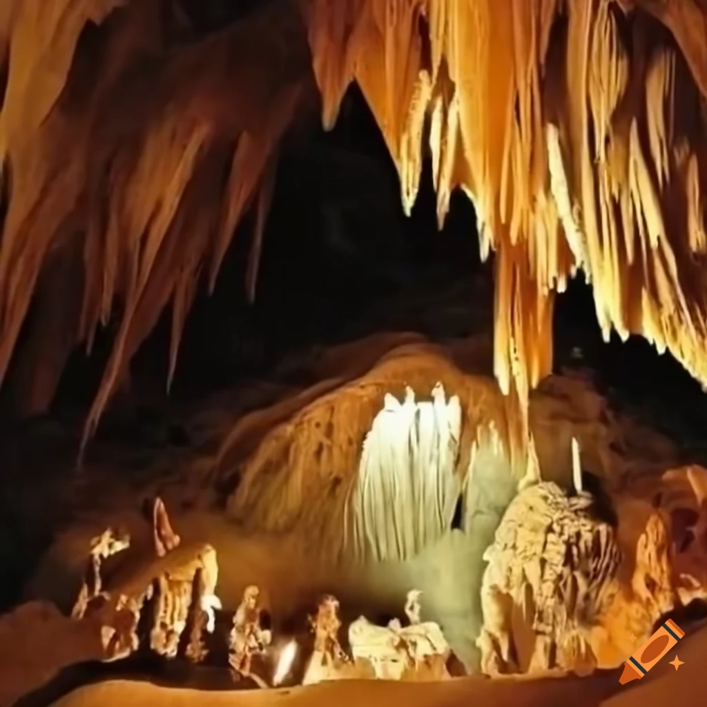 Happy cave man in a cave on Craiyon