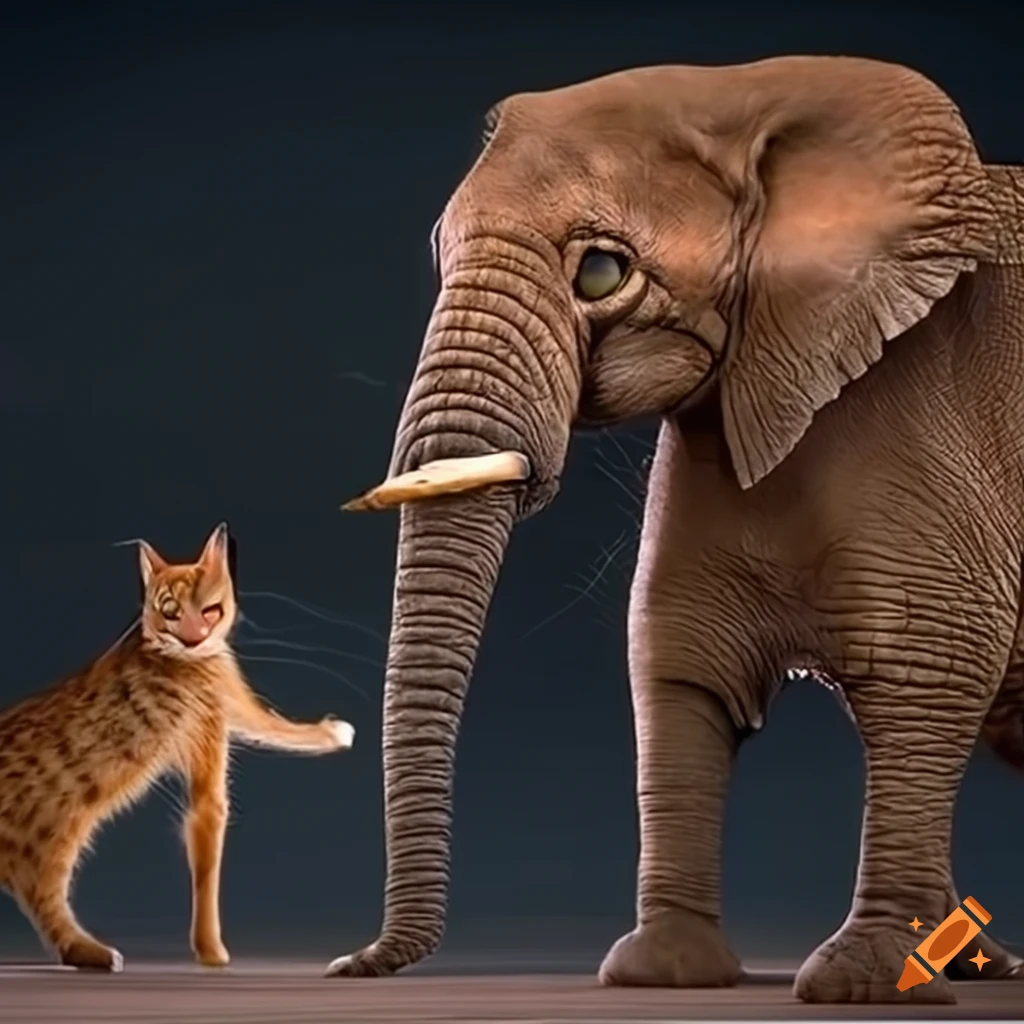 Fascinating fusion of a cat and an elephant on Craiyon