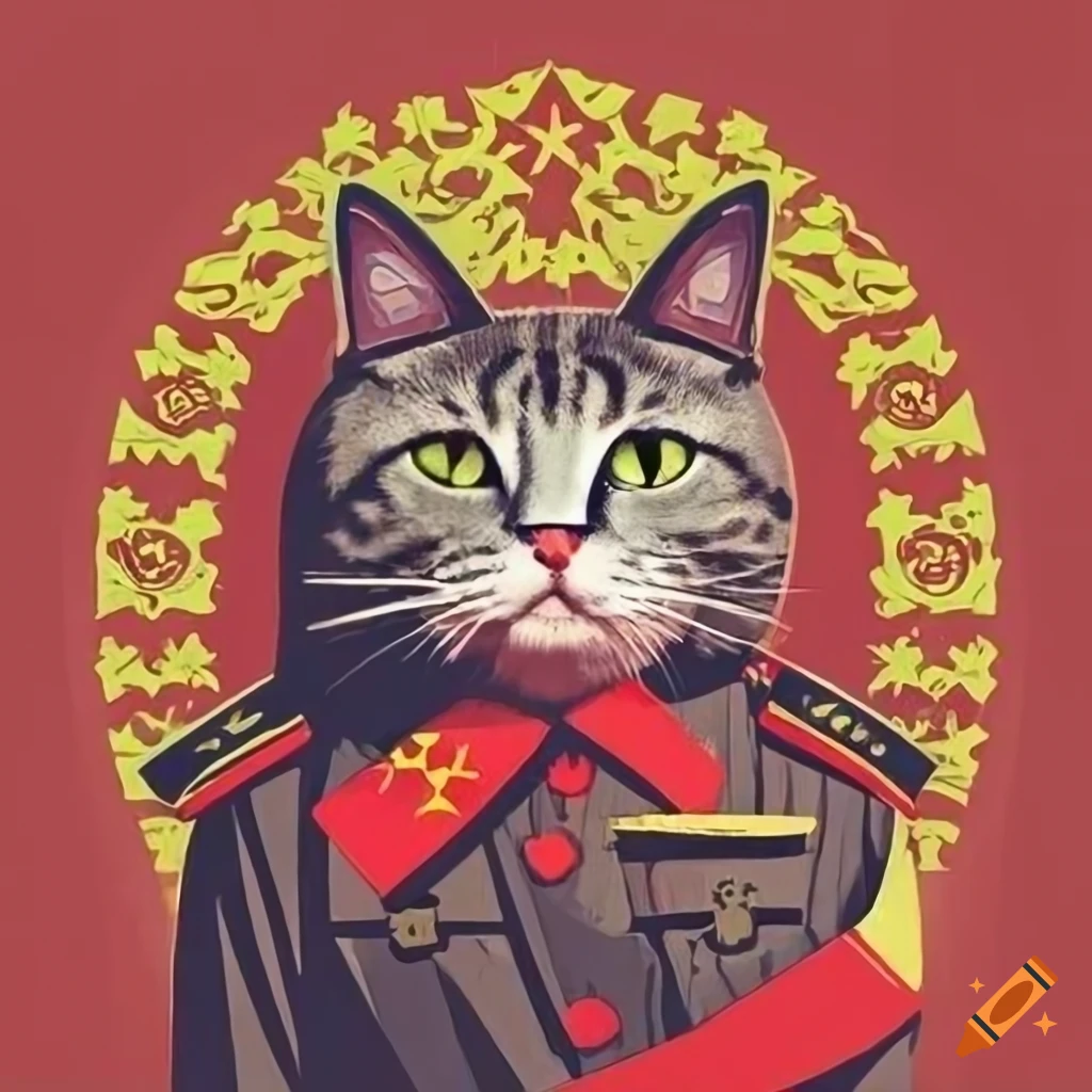 Cat in Chinese communist party military uniform inspired by soviet ...