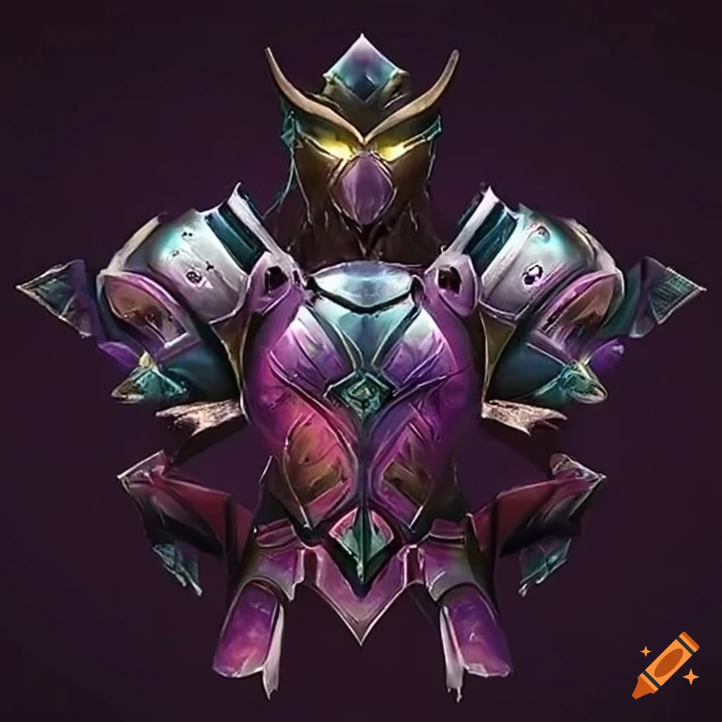 Adorned magic body armor from the front view on Craiyon