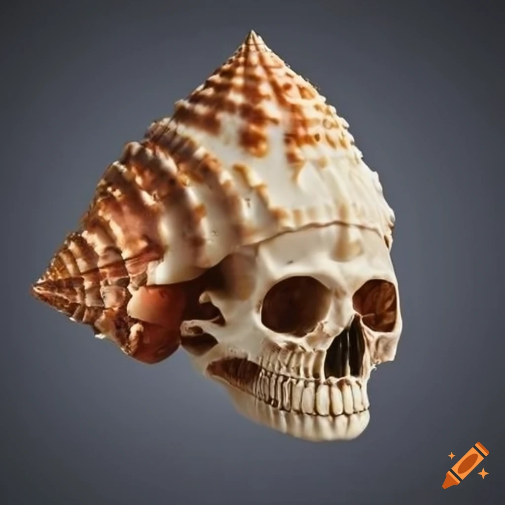 Skull shaped like conch shell on Craiyon