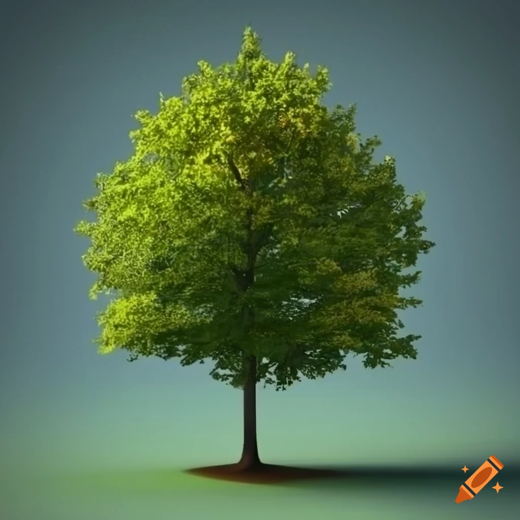 3d model of green trees in autumn on Craiyon