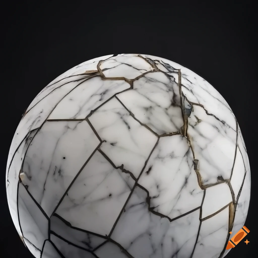 Globe made of carrara tile on Craiyon