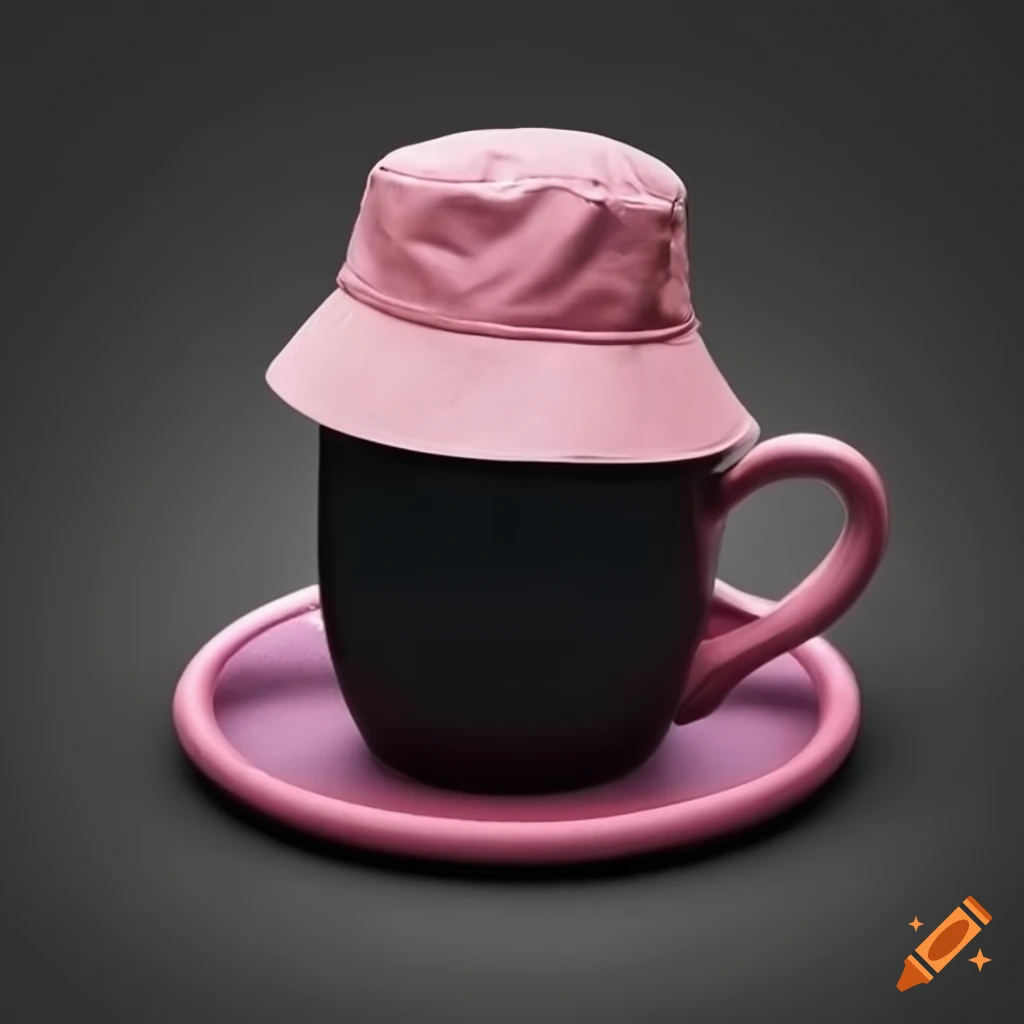 Coffee mug inside a bucket hat on Craiyon