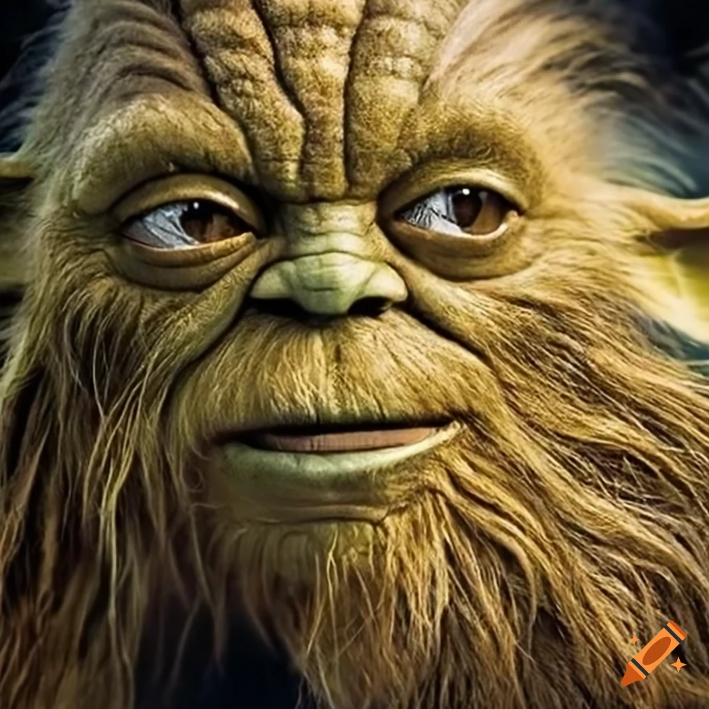 Yoda-chewbacca hybrid in an epic poster on Craiyon