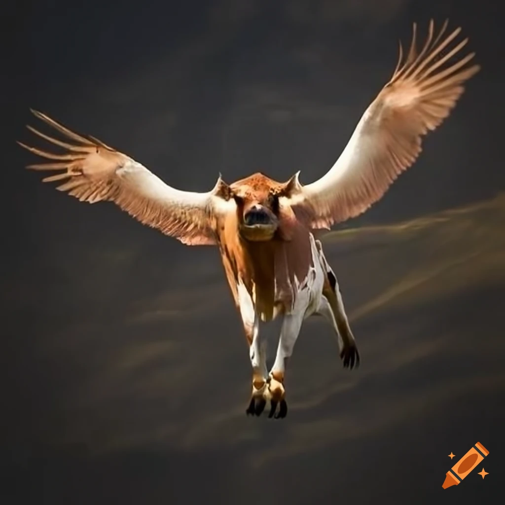 Flying cow in peru on Craiyon