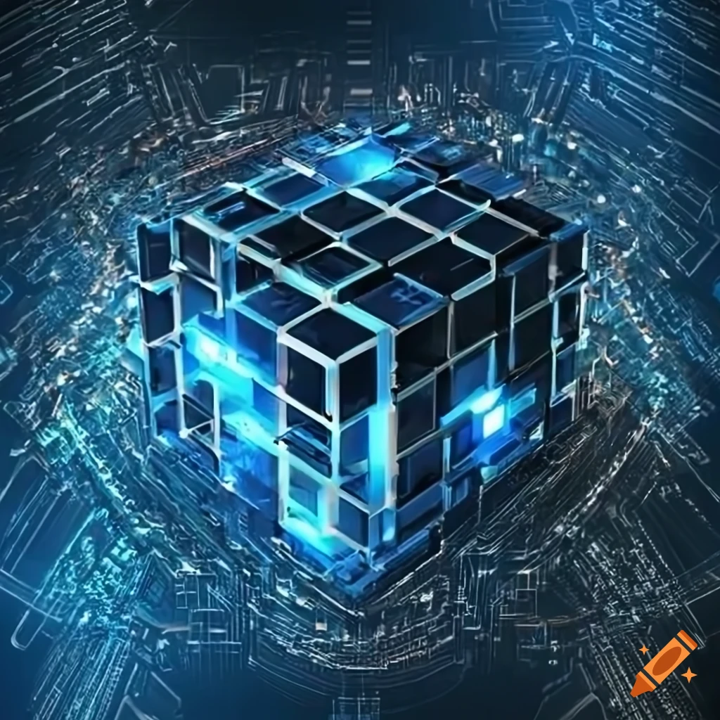 Futuristic big data and quantum technology background with a matrix ...