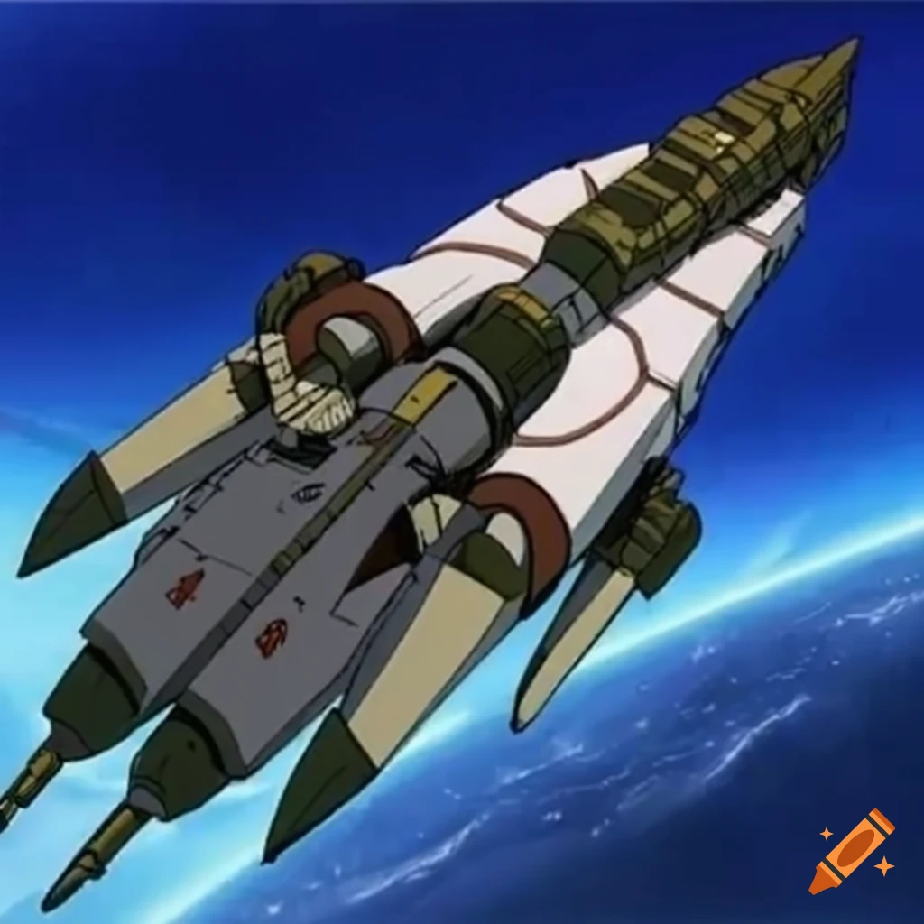 Anime adaptation of space ship ee on Craiyon