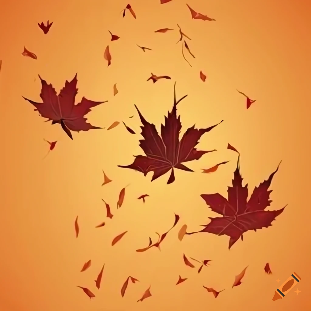 Maple leaf gracefully falling in graphic style on Craiyon