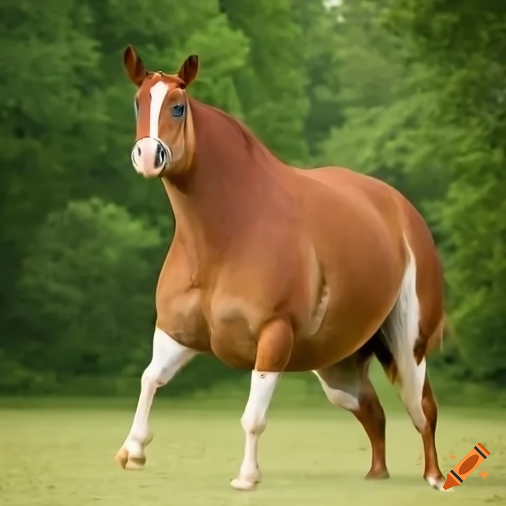 Funny chubby short horse on Craiyon