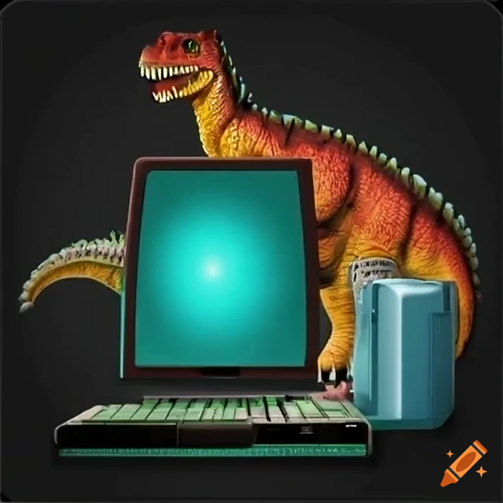 Dinosaur computer on Craiyon