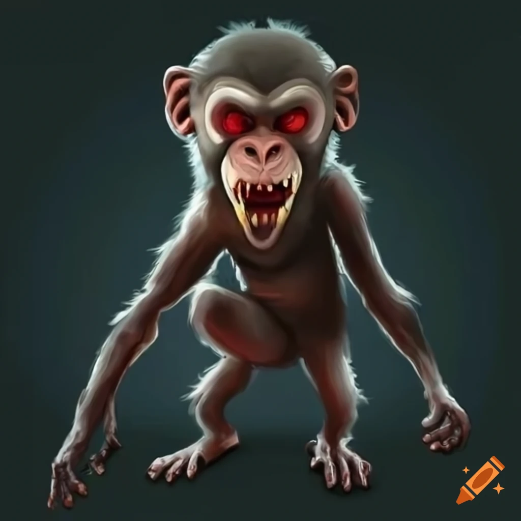 Creepy monkey with rpg on Craiyon